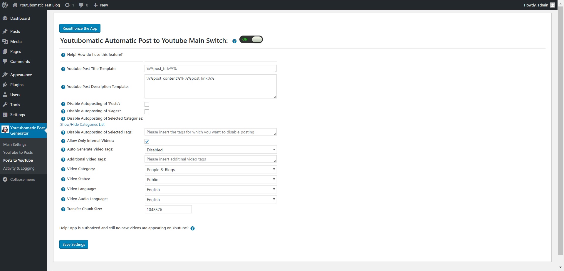 Youtubomatic Automatic Post Generator and YouTube Auto Poster Plugin for WordPress by CodeRevolution